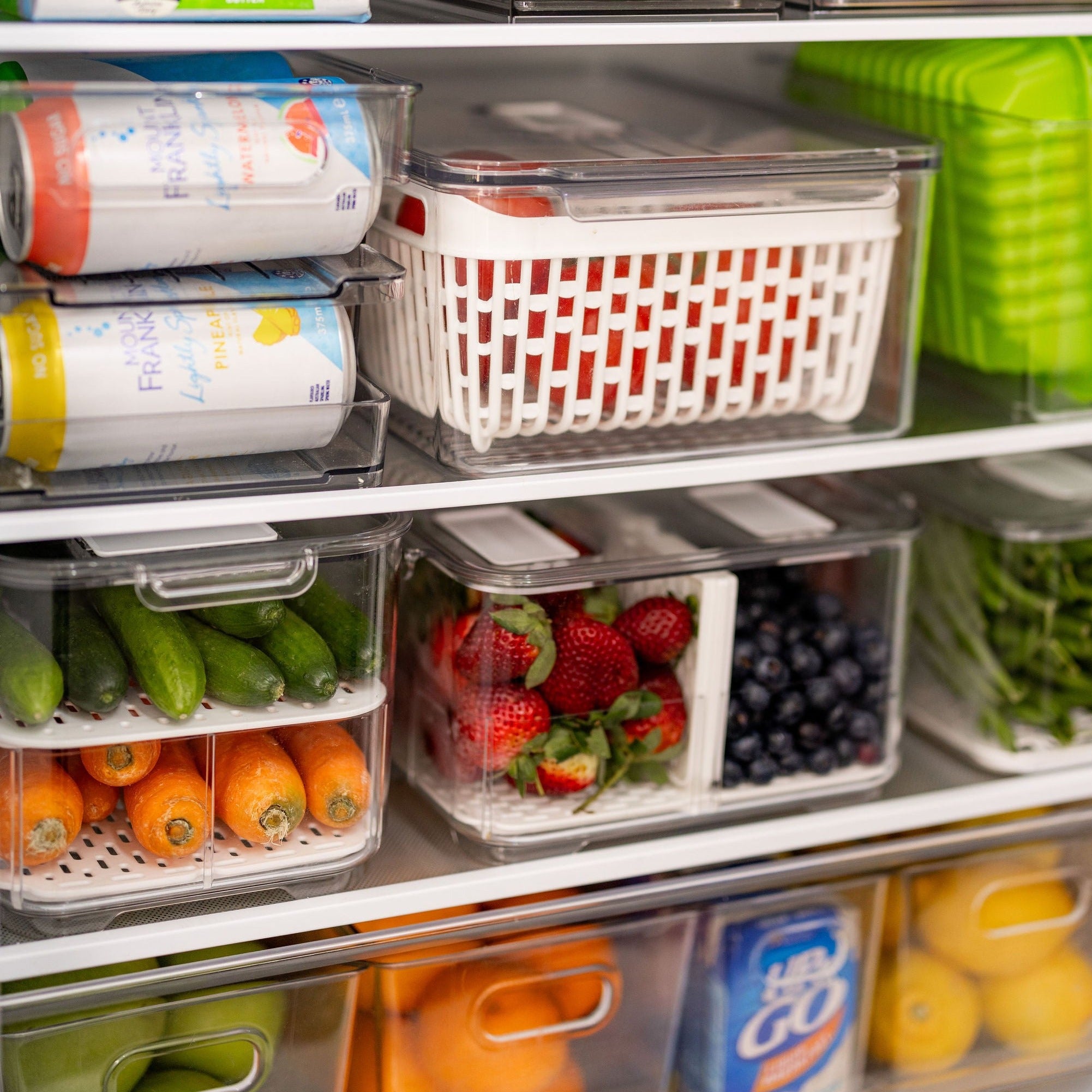 Fridge Organiser with Drainage Plug - Set of 2 — Little Label Co