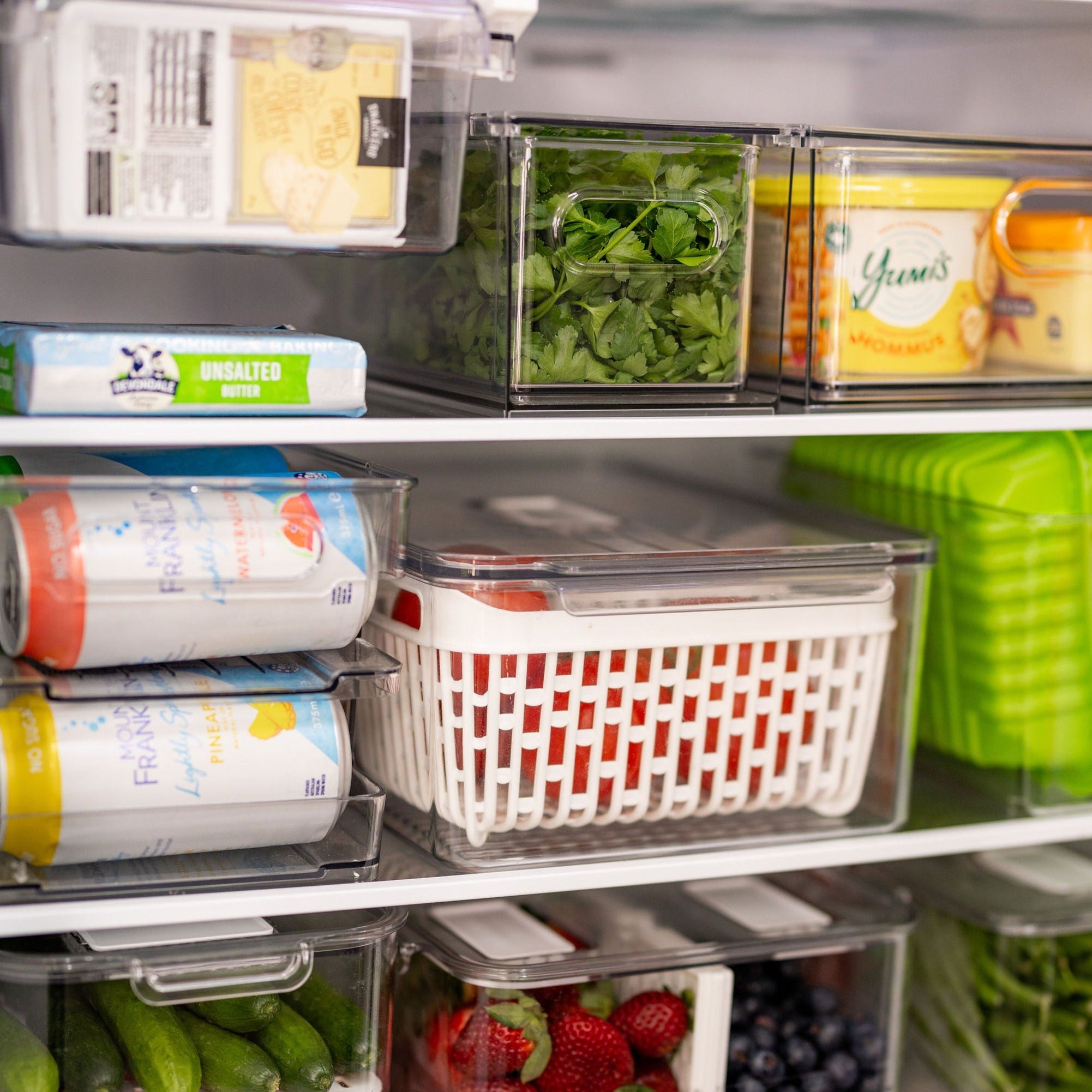 Fridge Storage Container with Double Basket – Little Label Co