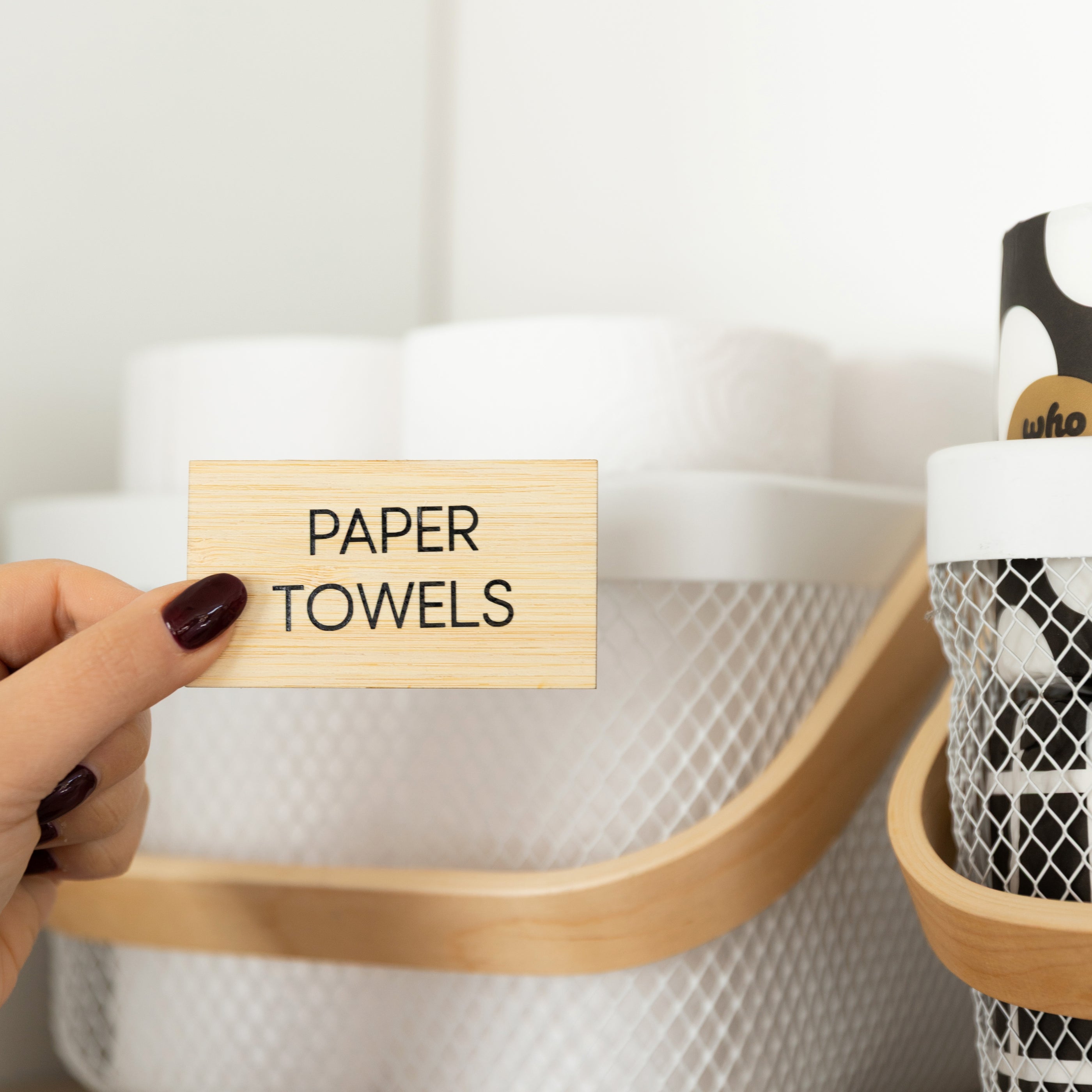 Acrylic and Bamboo Tags with Custom Labels – Little Label Co