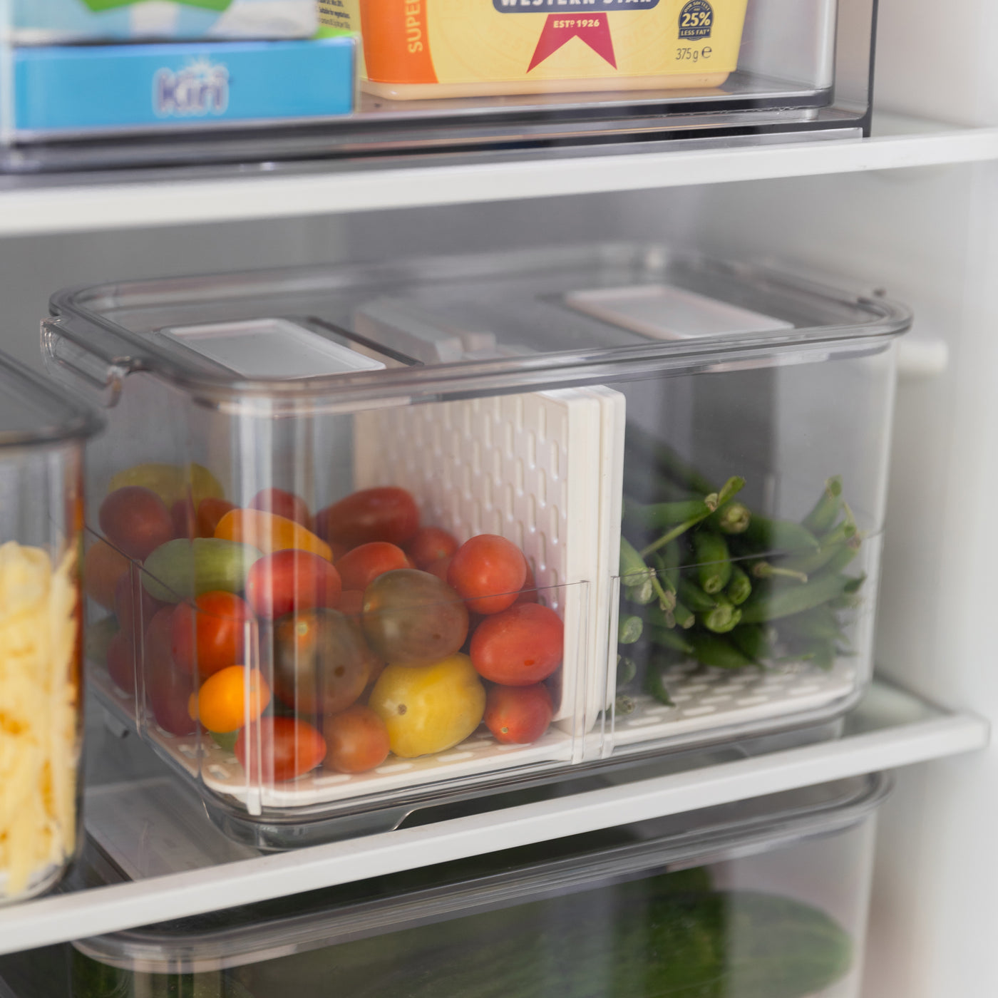 Fridge Organiser with Drainage Plug - Set of 2 - Little Label Co