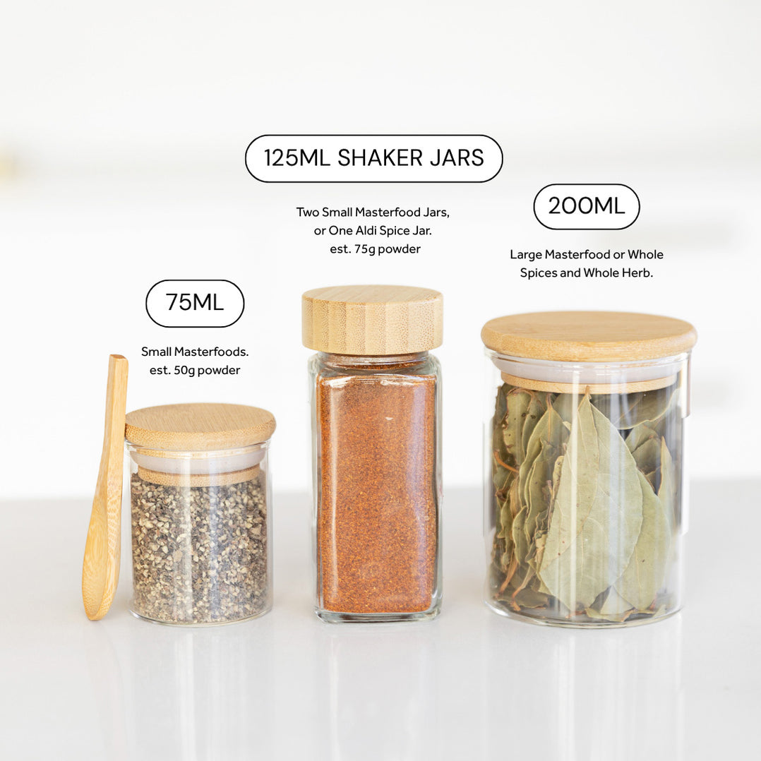 Acacia Wood Shaker Spice Jars 125ml for Herb and Spice Storage – Little ...