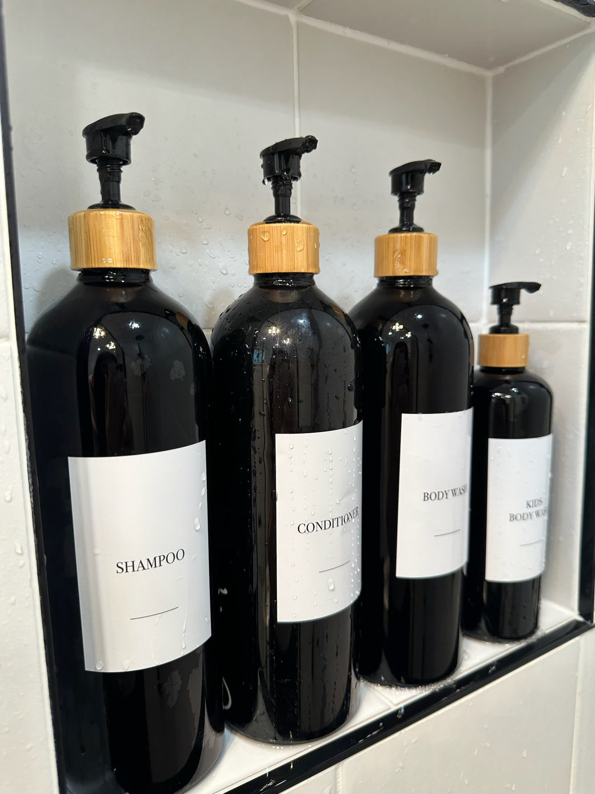 Bathroom Bottle Stickers - 12 Label Pack - Little Label Co