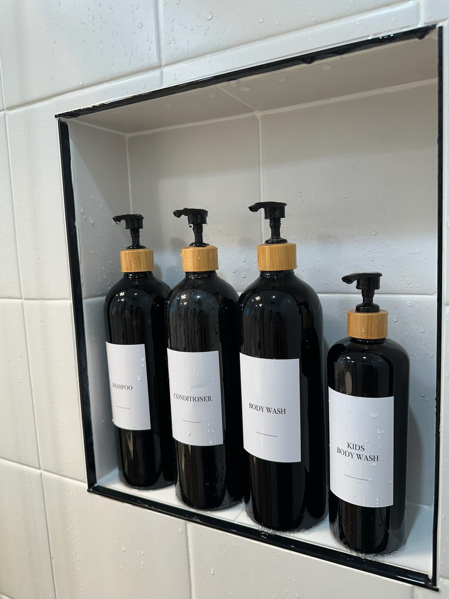 Bathroom Bottle Stickers - 12 Label Pack - Little Label Co