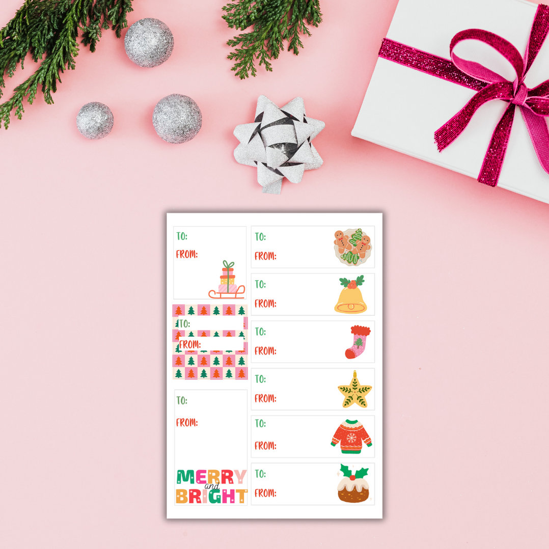 Christmas Gift Sticker Pack (47 Stickers) - Little Label Co
