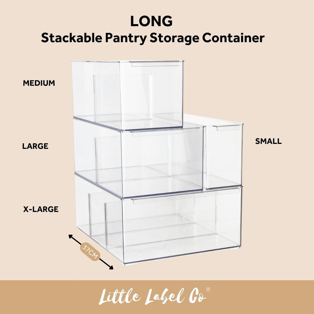 LONG Stackable Pantry Storage Container - Large - Little Label Co