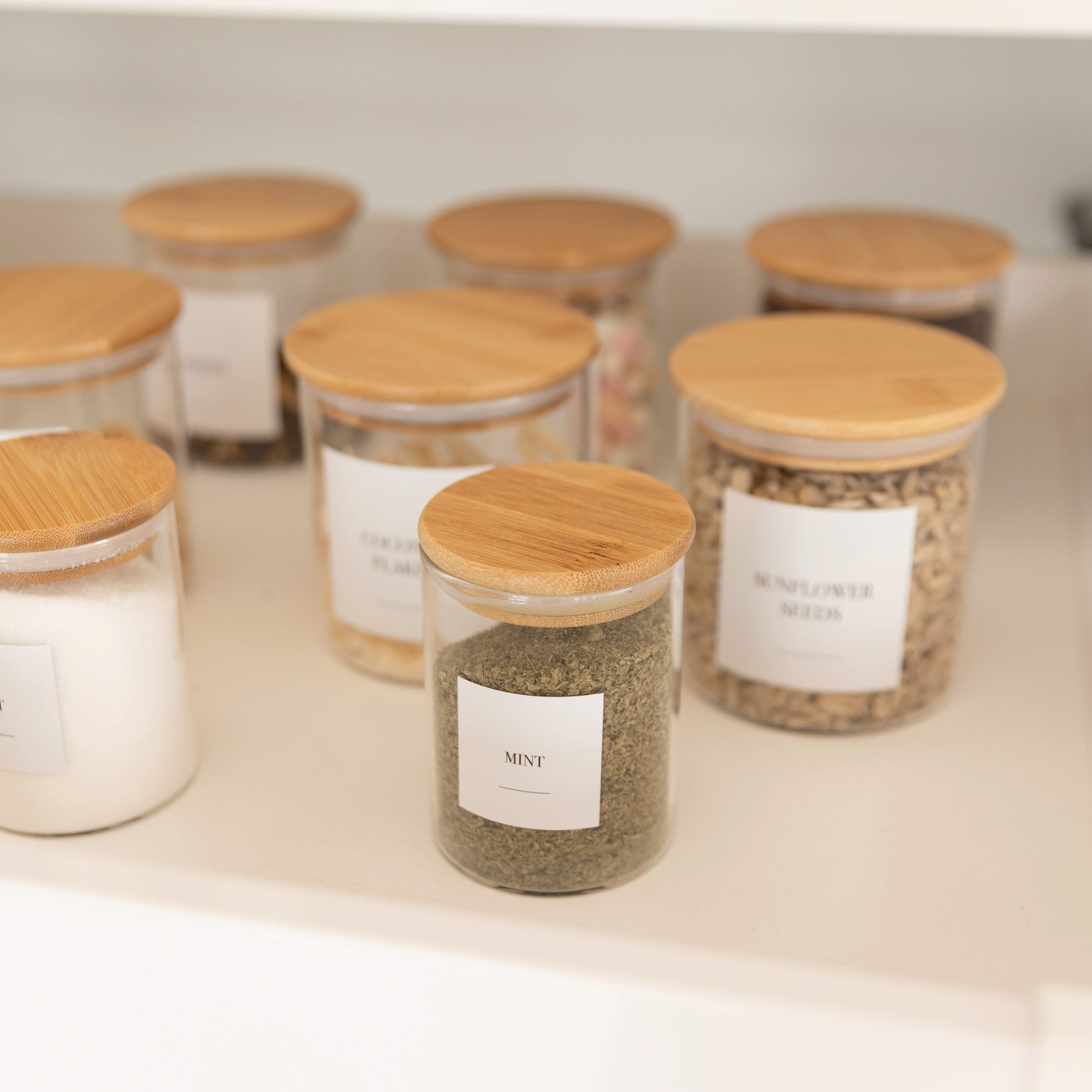 Complete Round Bamboo Pantry Organisation Set - Little Label Co