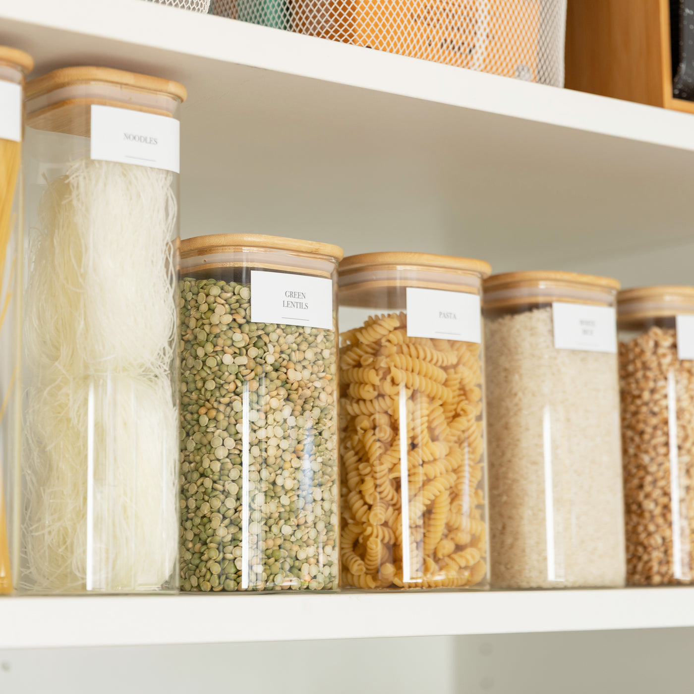 Square Bamboo Glass Pantry Pack – Little Label Co