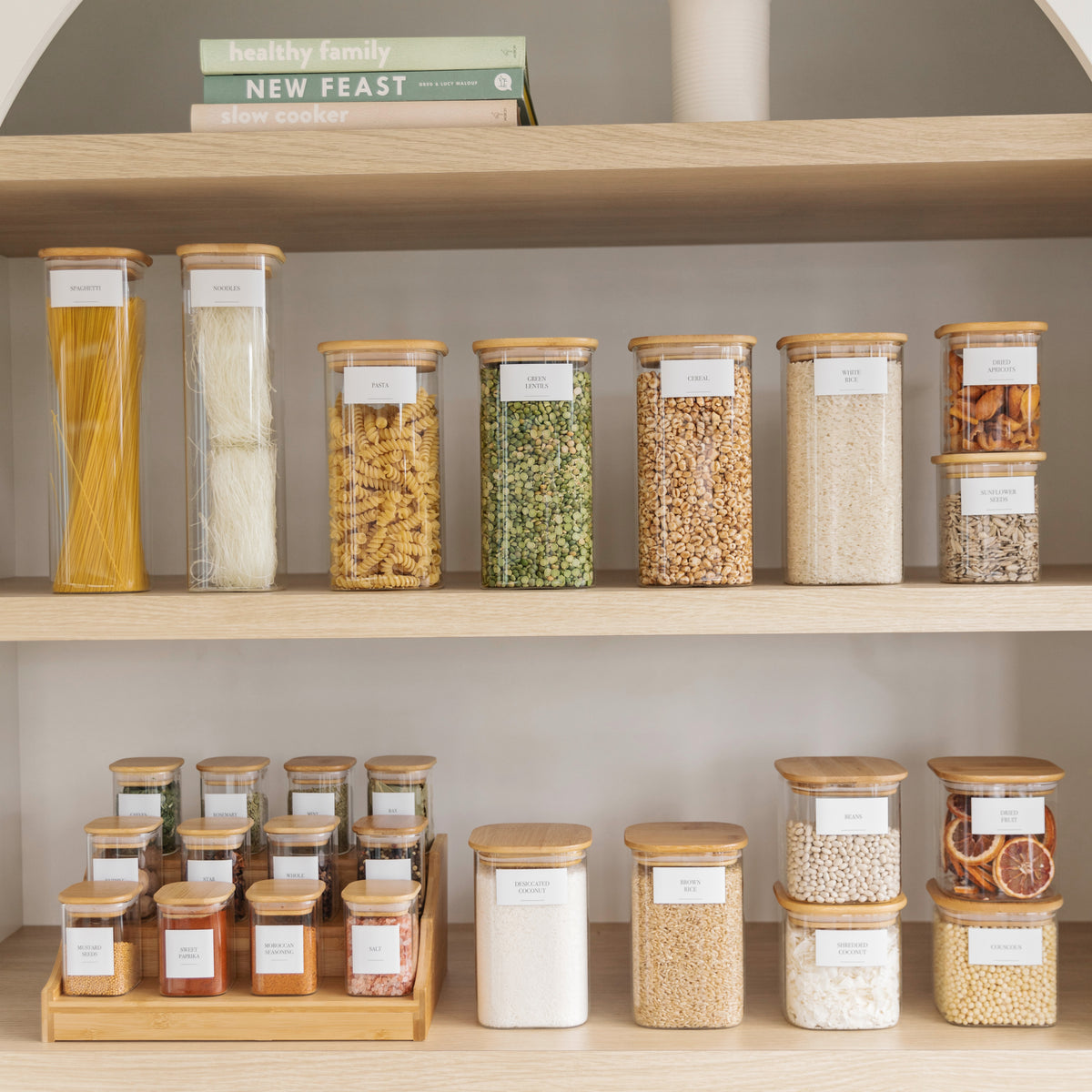Square Bamboo Glass Pantry Pack – Little Label Co