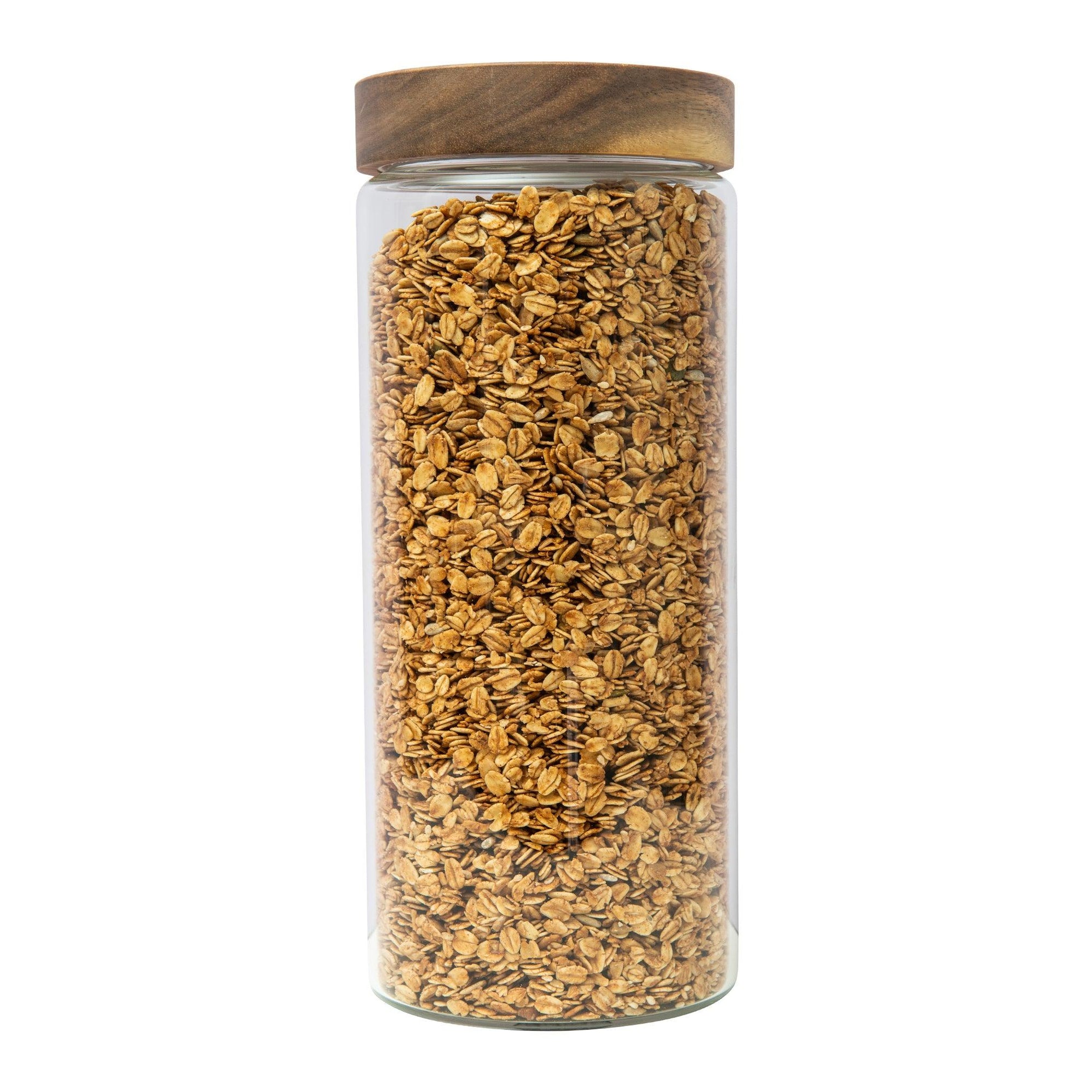 Acacia Wood Glass Kitchen Storage Jar, 2L – Little Label Co
