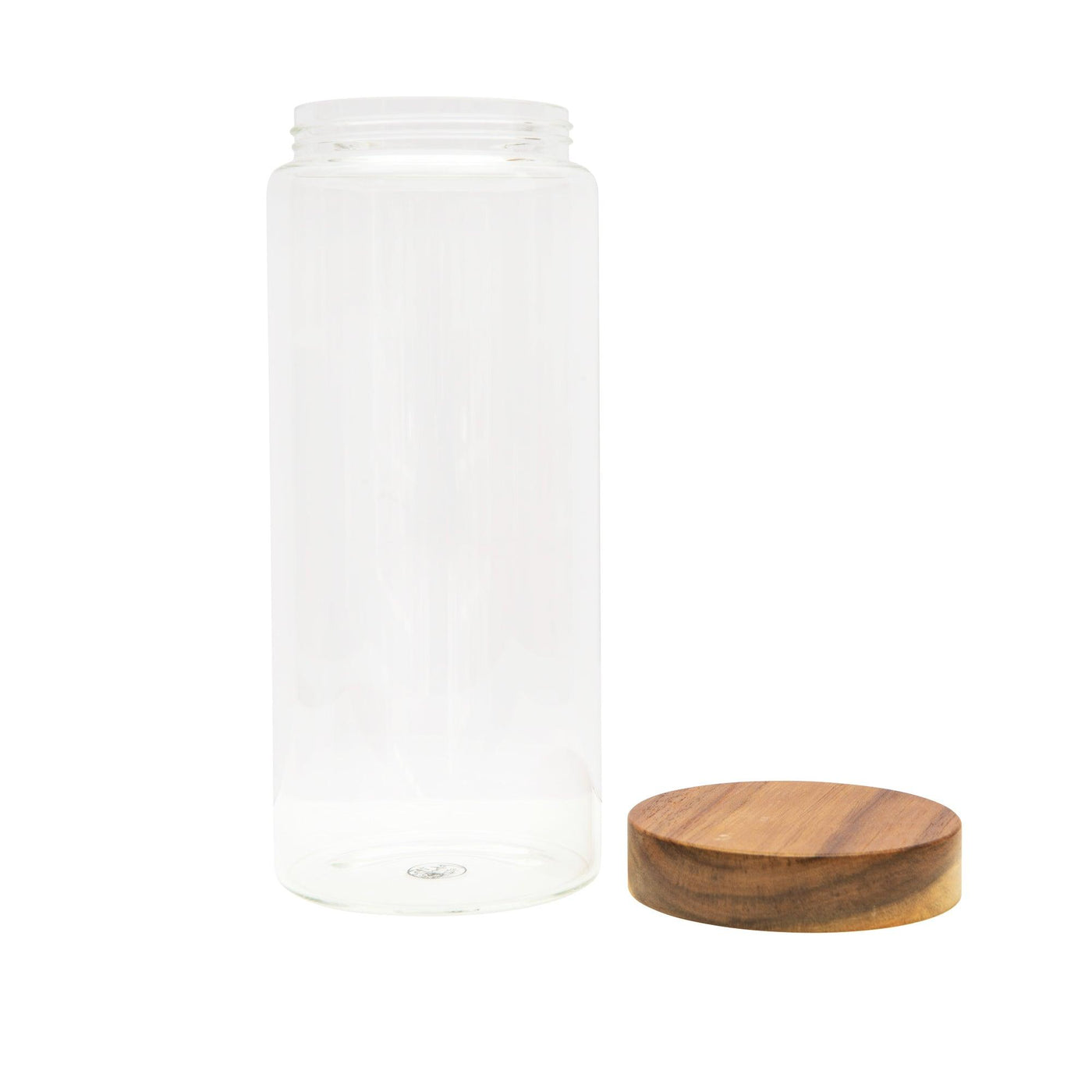 Acacia Wood Glass Kitchen Storage Jar 2L for Pantry Organisation ...