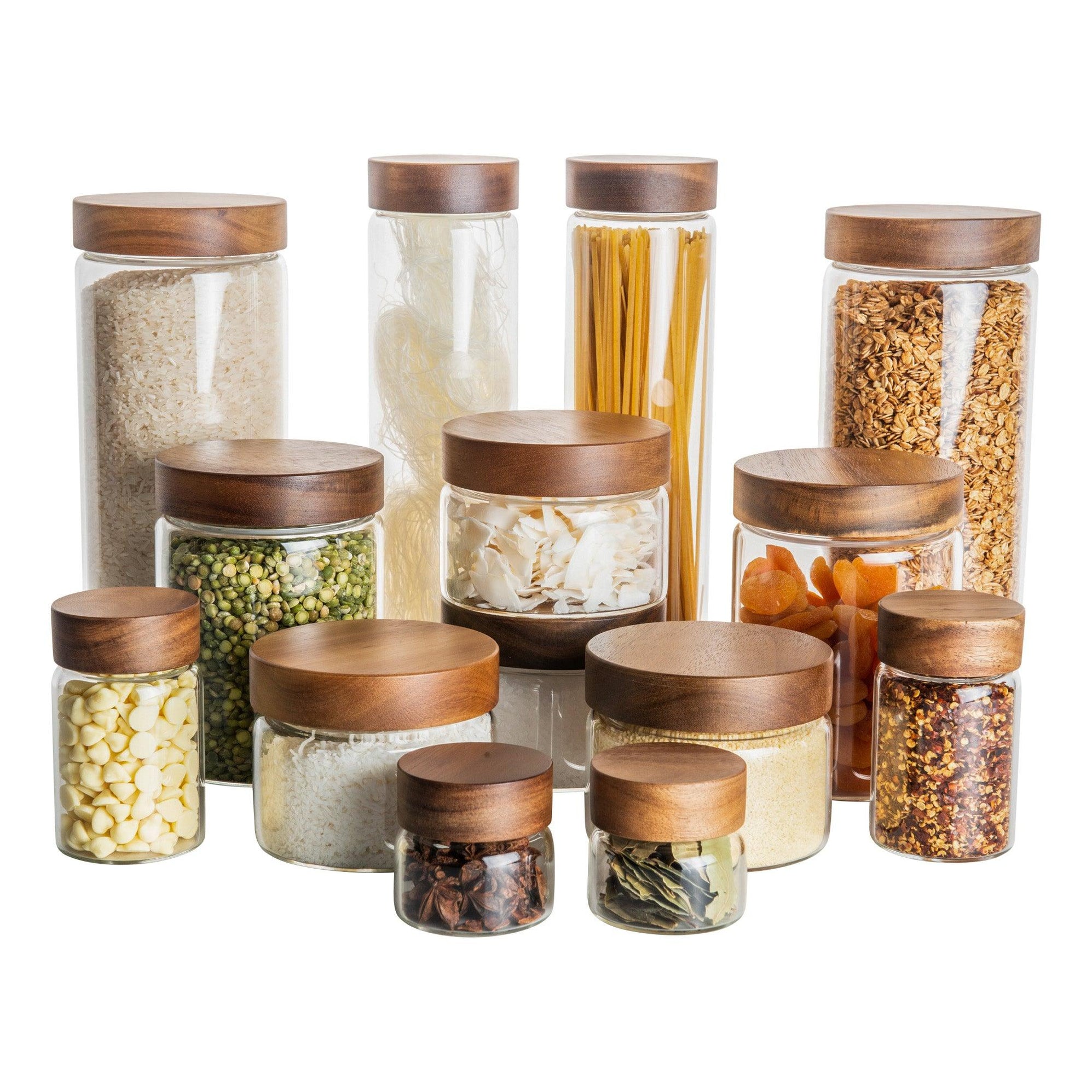 Acacia Wood Glass Jar Small Pack – Little Label Co