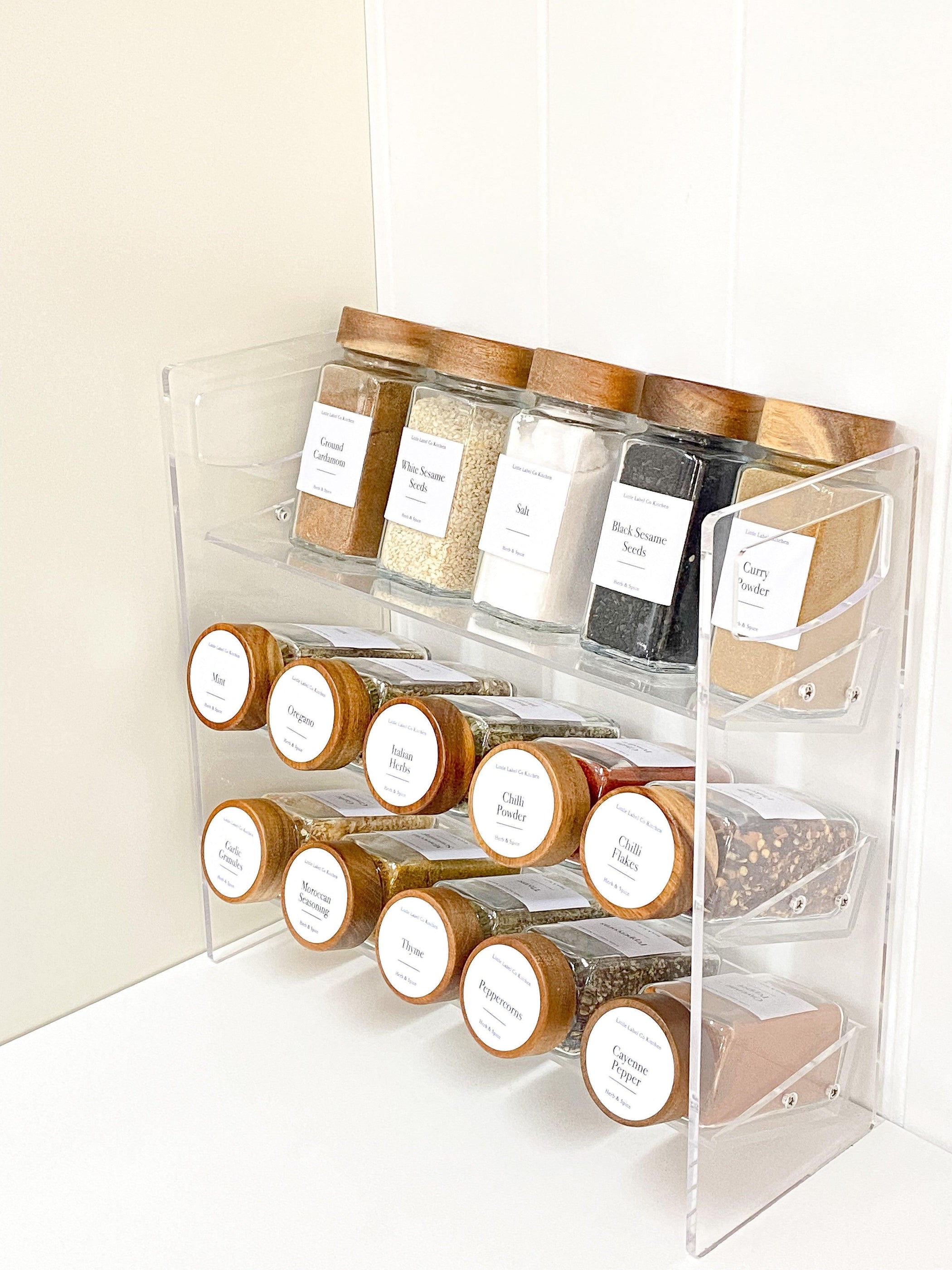 Acacia Wood Shaker Spice Jars 125ml for Herb and Spice Storage | Pantry ...