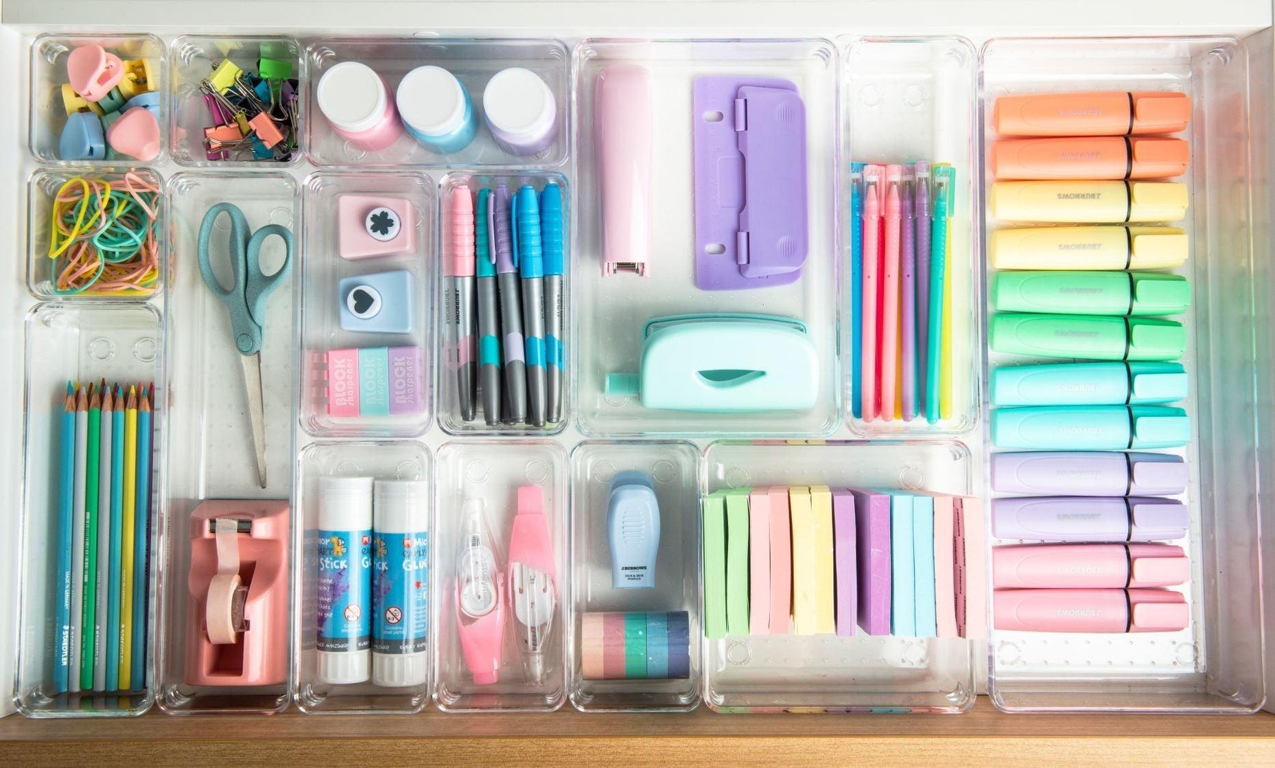 Clear Drawer Organiser Trays Set of 20 - Little Label Co