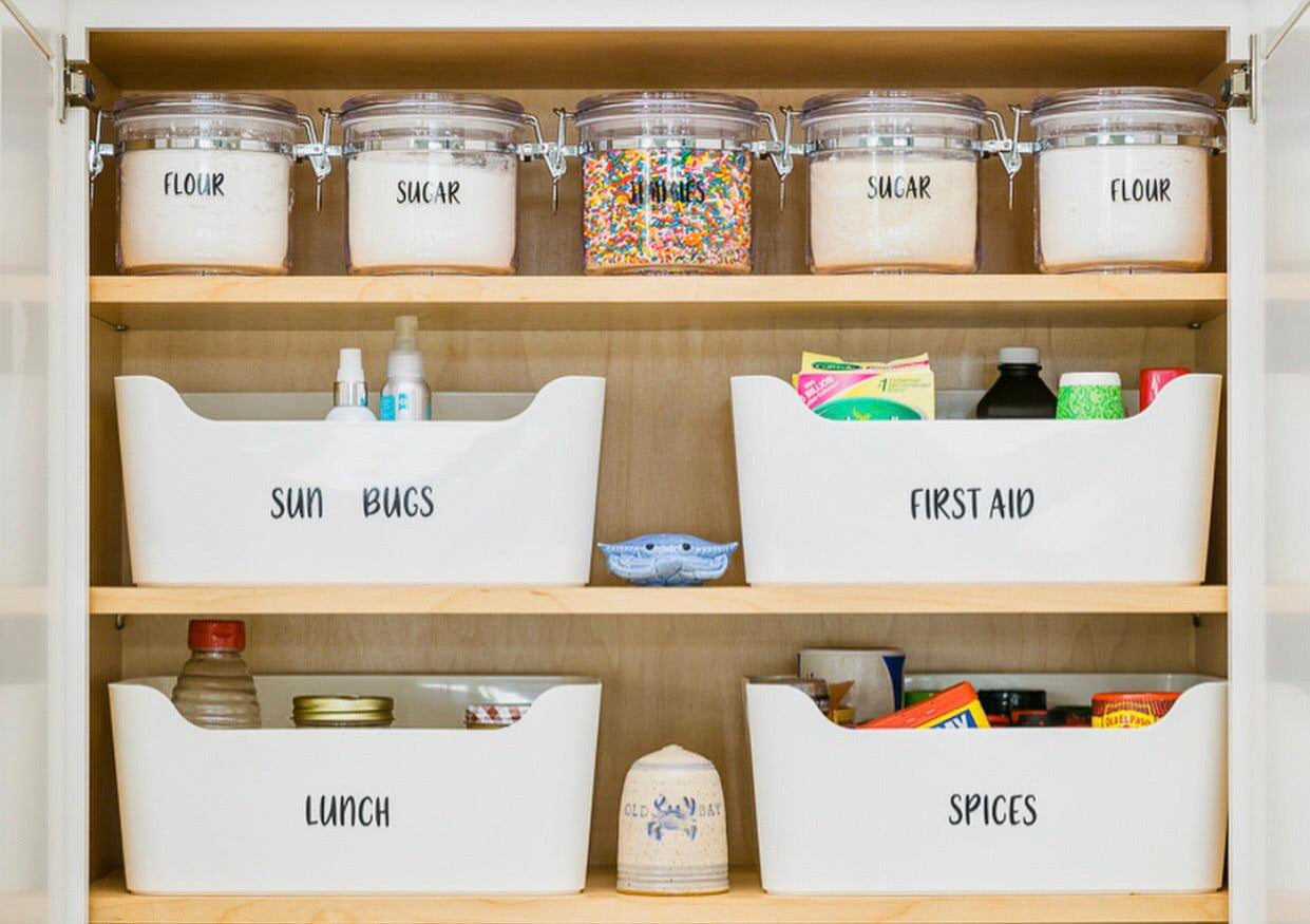 Custom Fridge and Medium Storage Tub Vinyl Decal Labels - Little Label Co