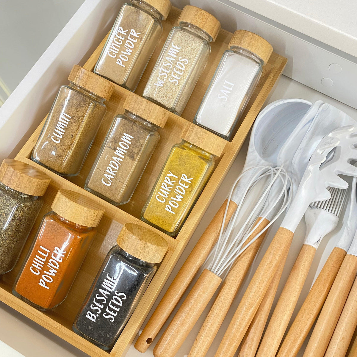 Custom Decal Herb & Spice Labels for Acacia and Bamboo Shaker Jars