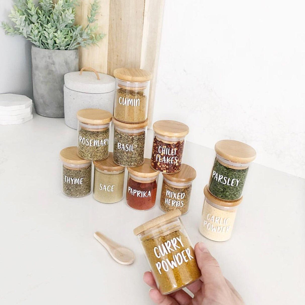 Custom Vinyl Herb and Spice Labels For Kitchen Organisation – Little ...