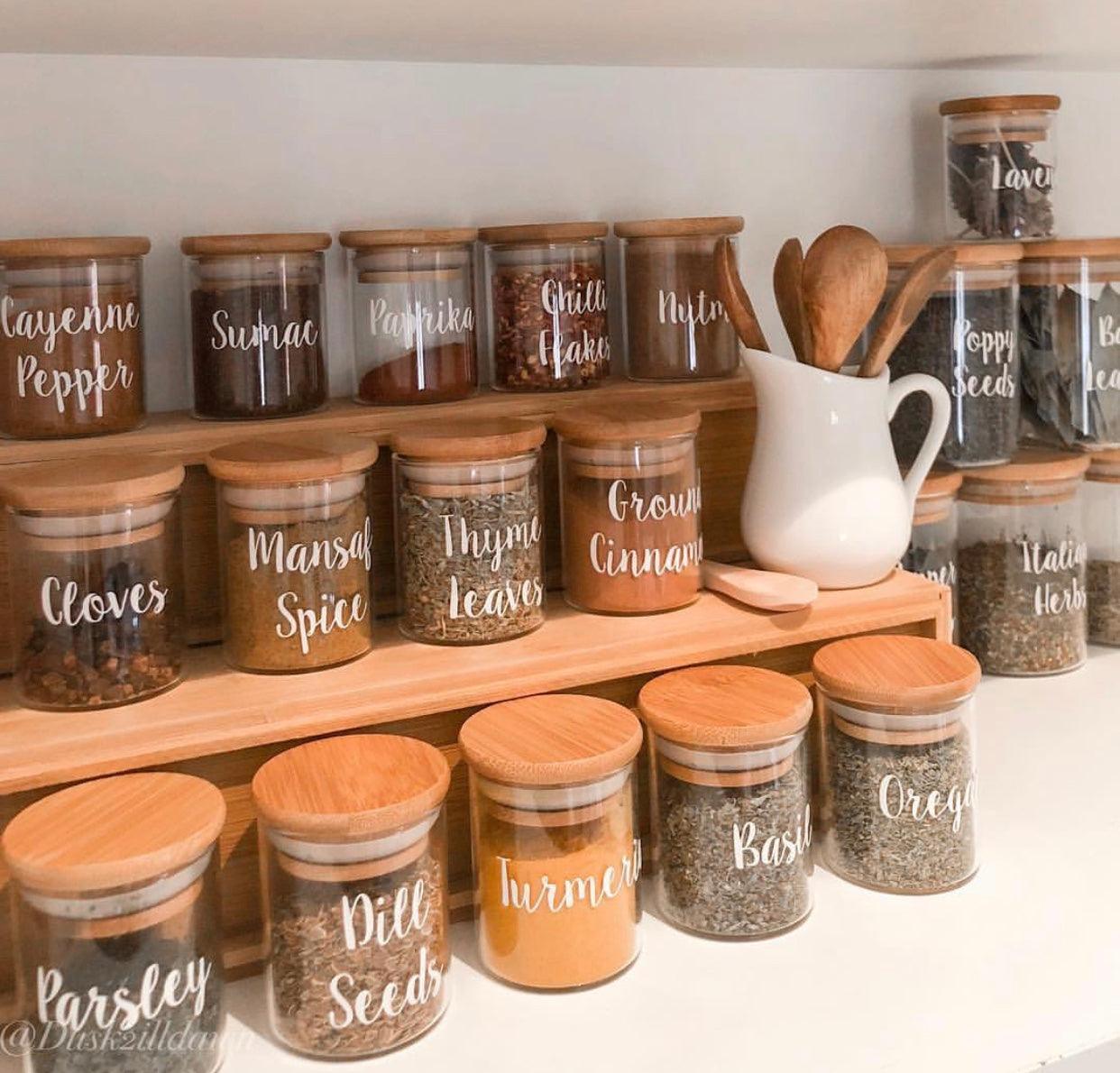 Custom Vinyl Herb and Spice Labels For Kitchen and Pantry Organisation ...