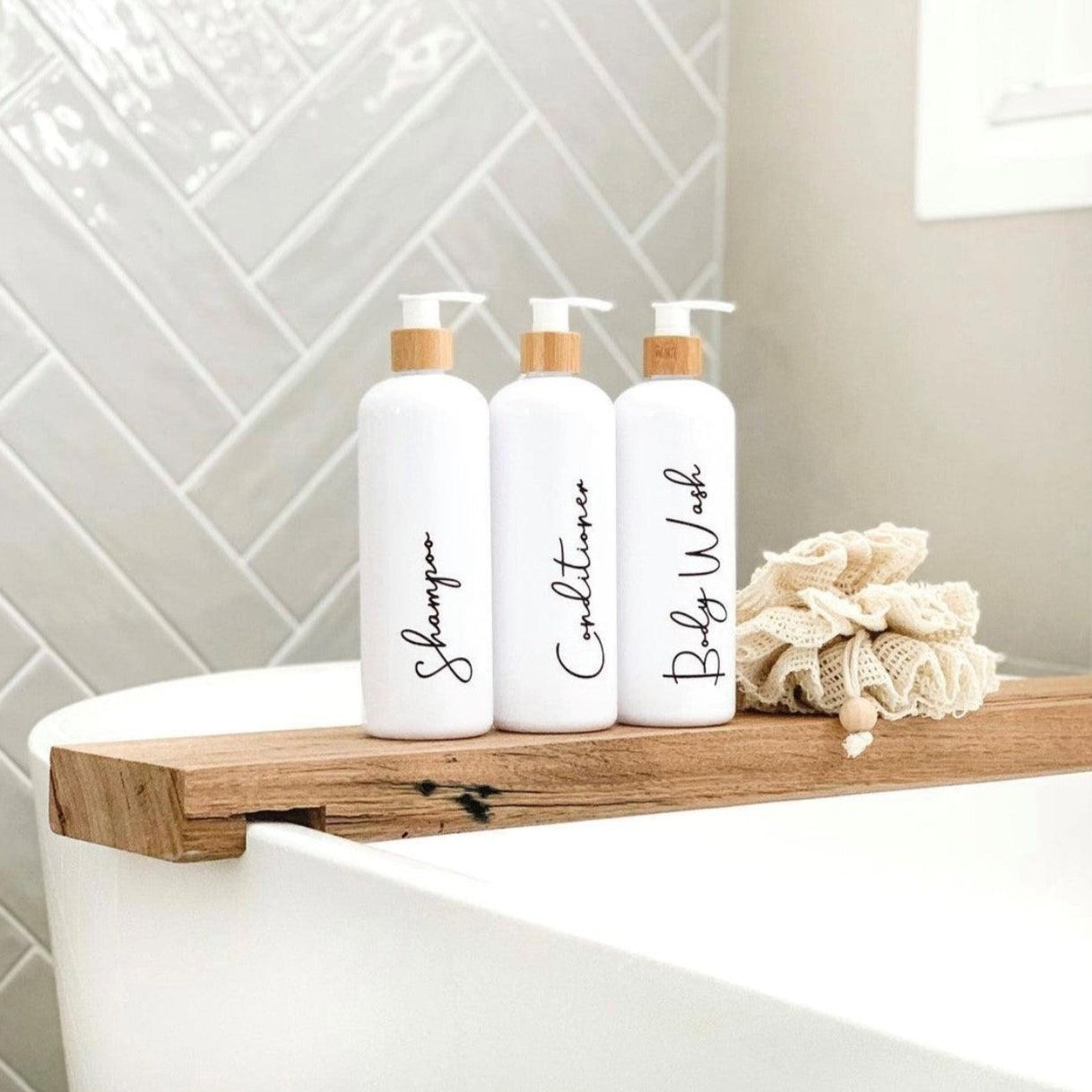 Custom Labels for 500ml bathroom bottles for Shampoo and Conditioner ...