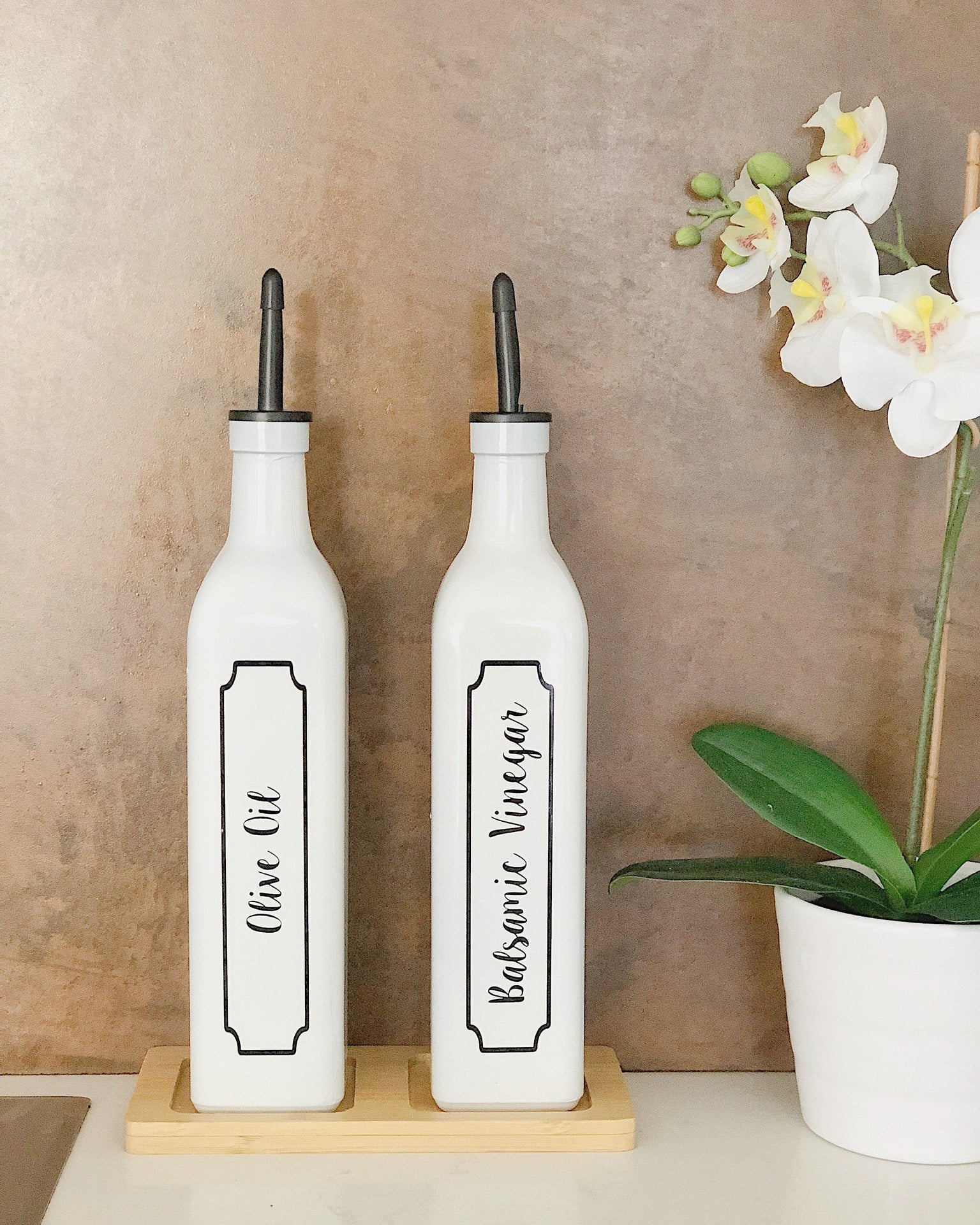 Custom Made Oil & Vinegar Labels For Kitchen Organisation — Little Label Co
