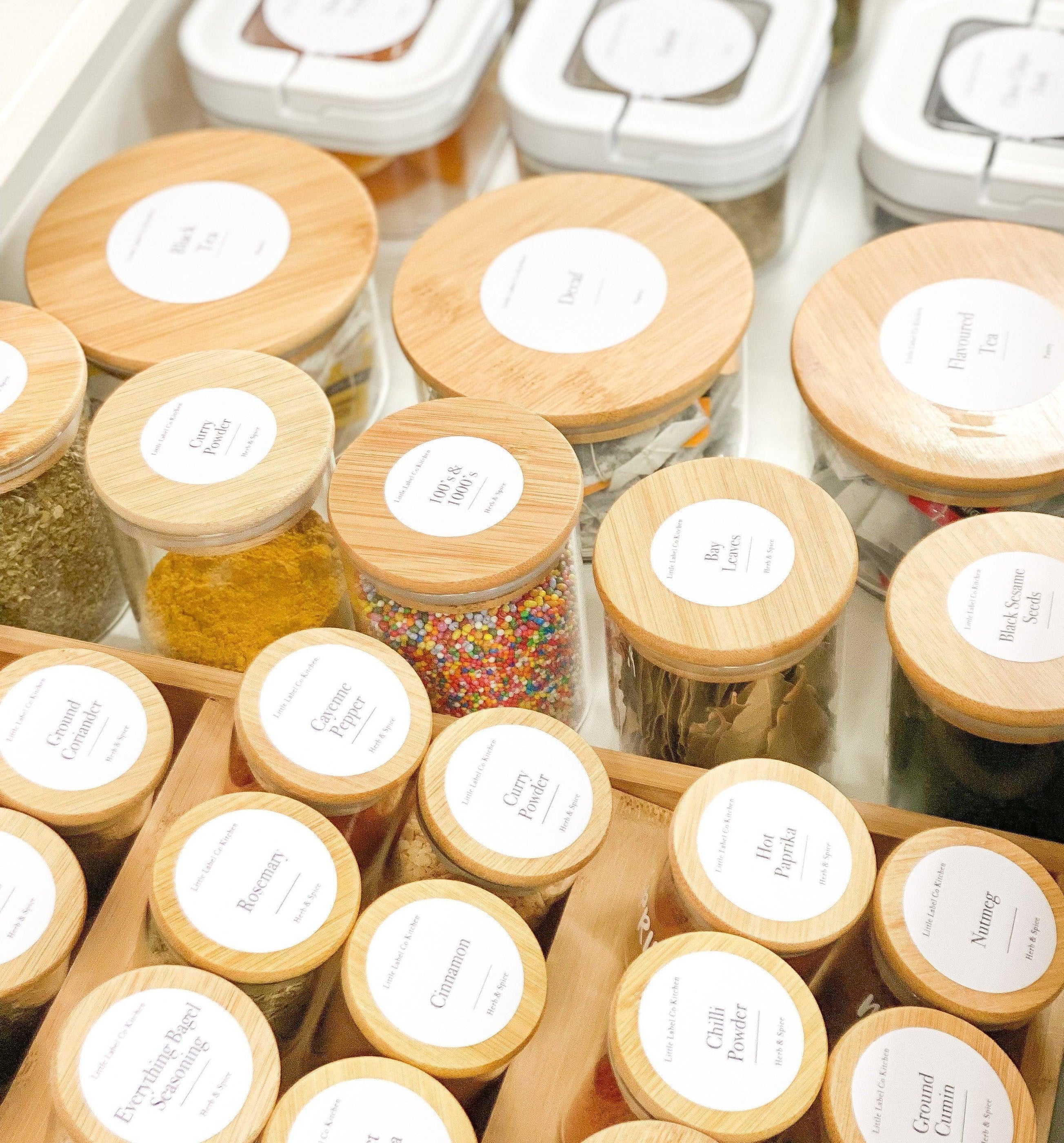 Shop Herb & Spice Stickers (84 Labels) Black or White | Kitchen Sticker ...