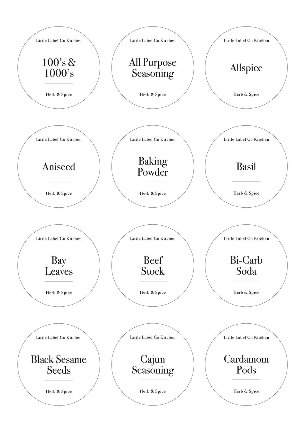 Shop Herb & Spice Stickers (84 Labels) Black or White | Kitchen Sticker ...