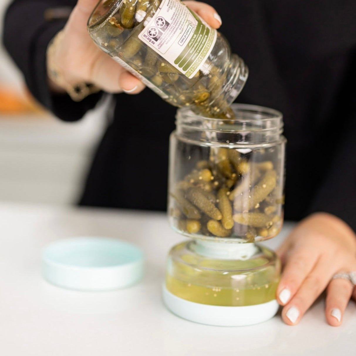 Glass Pickle Jar | Kitchen Organisation | Fridge Storage Containers ...