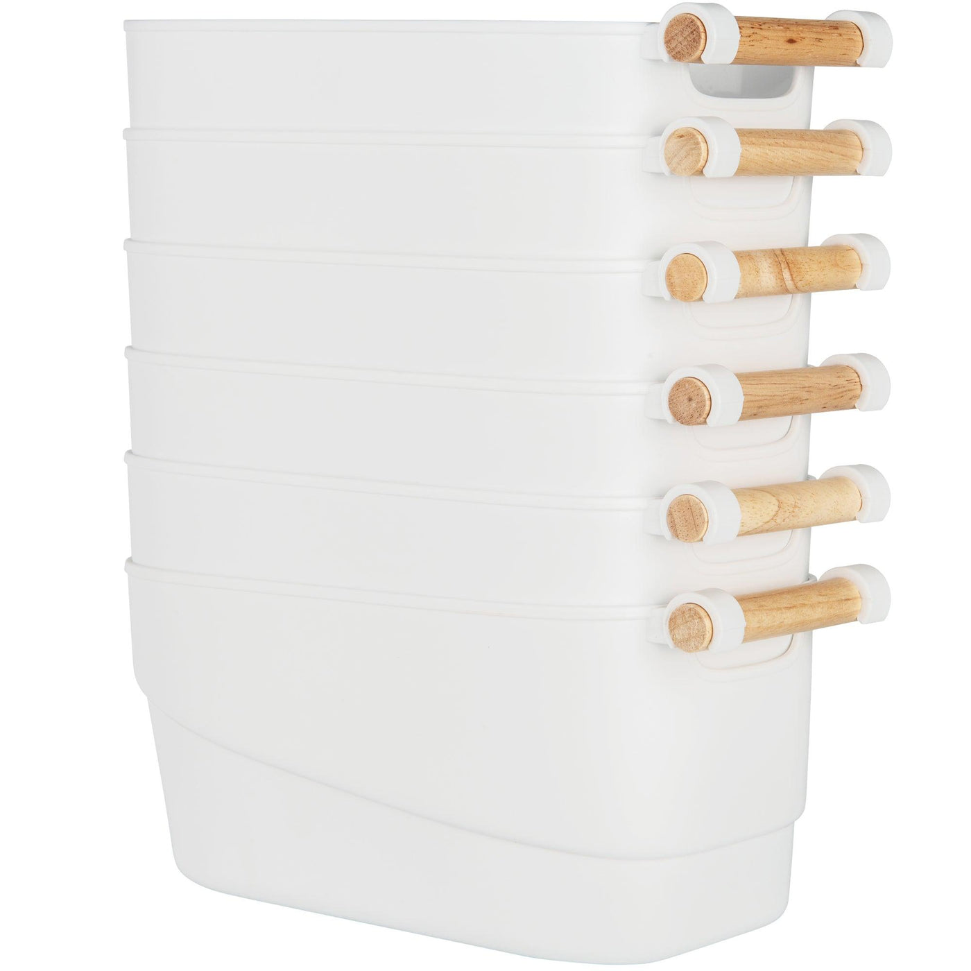 White Storage Tub with Wooden Handle Large – Little Label Co