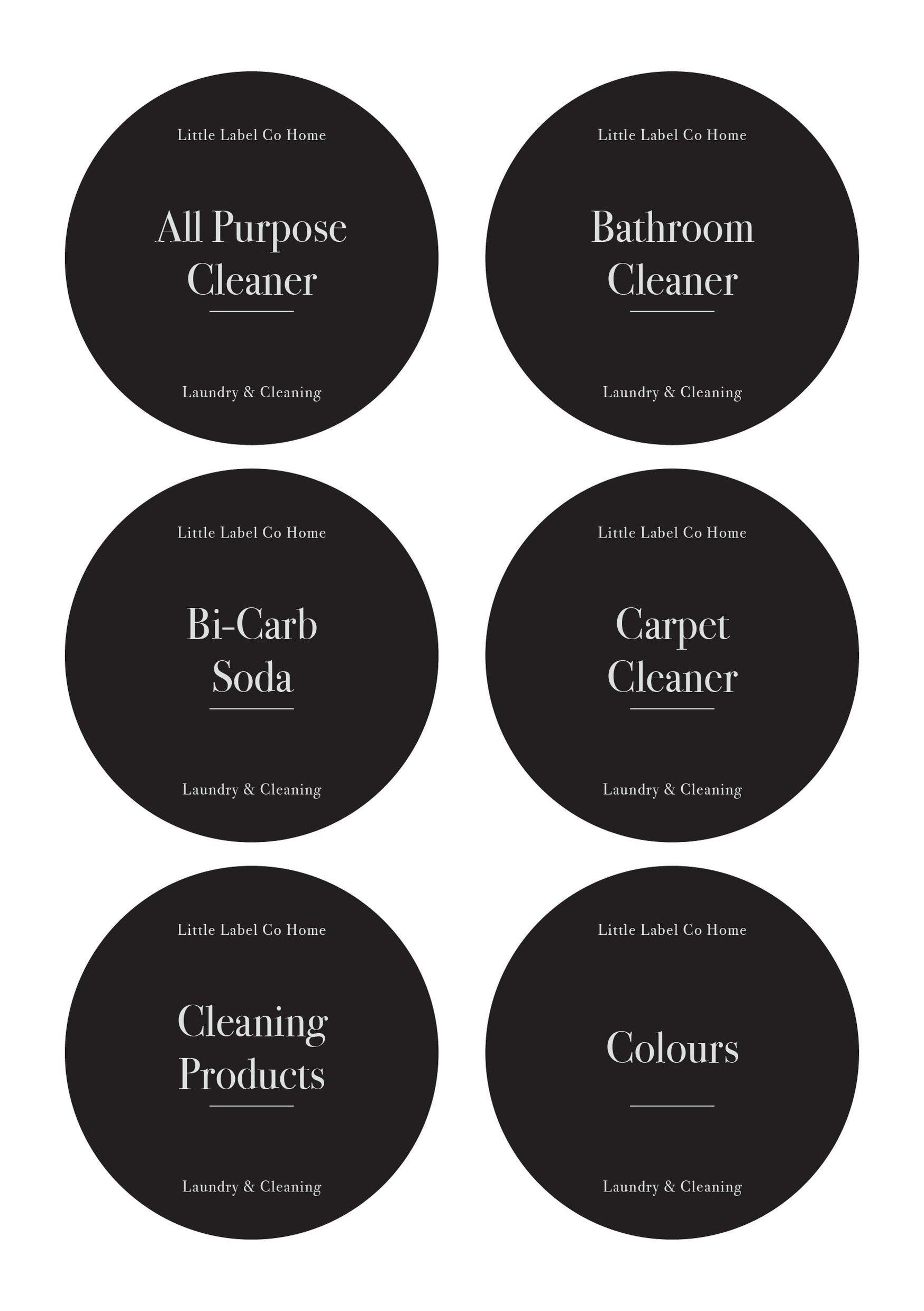 Round Laundry & Cleaning Stickers - 30 Label Pack - Little Label Co