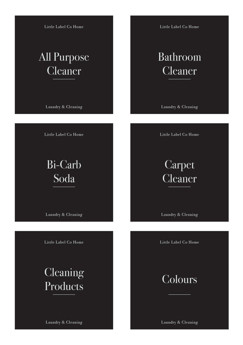 Laundry Cleaning Stickers Square Pack x 30 Labels - Little Label Co