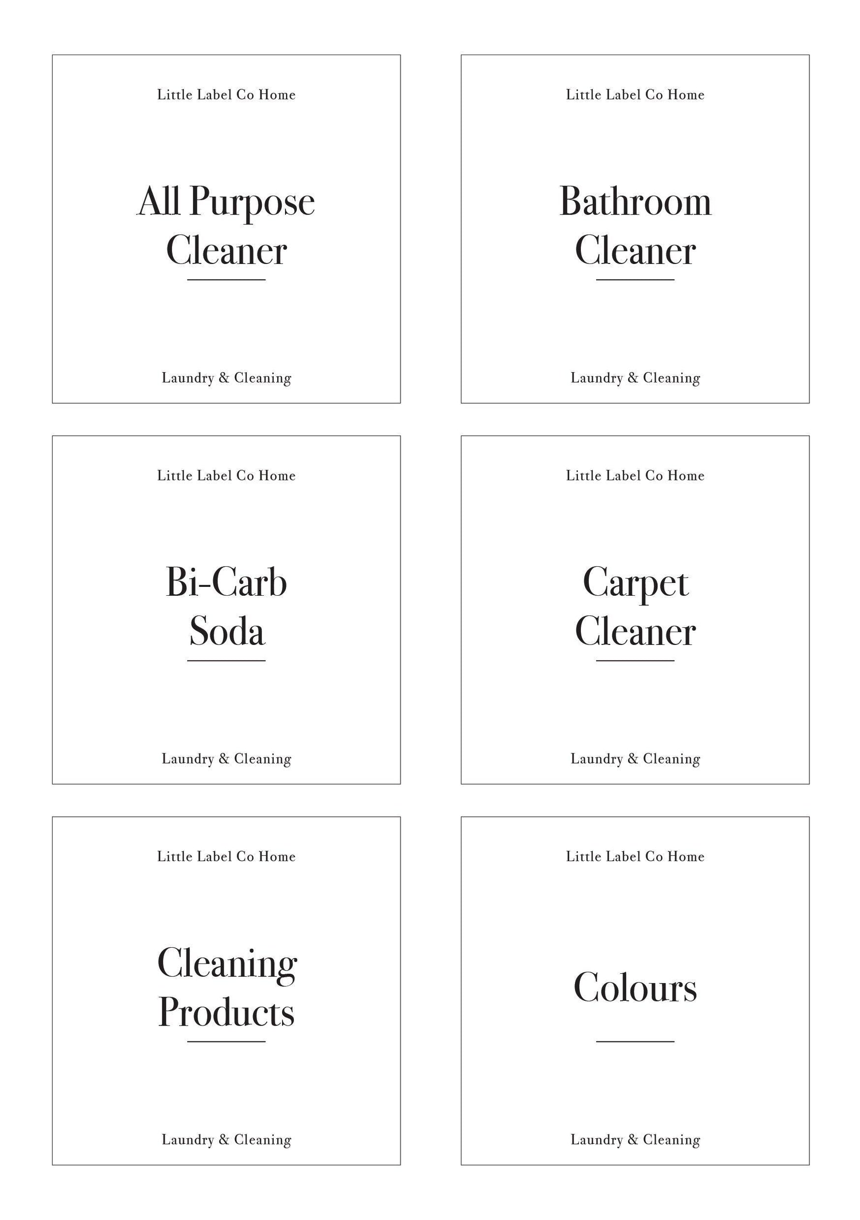 Shop Laundry & Cleaning Stickers (30 labels) Black or White — Little ...