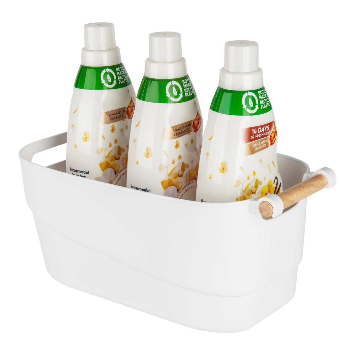 White Storage Tub with Wooden Handle Medium – Little Label Co
