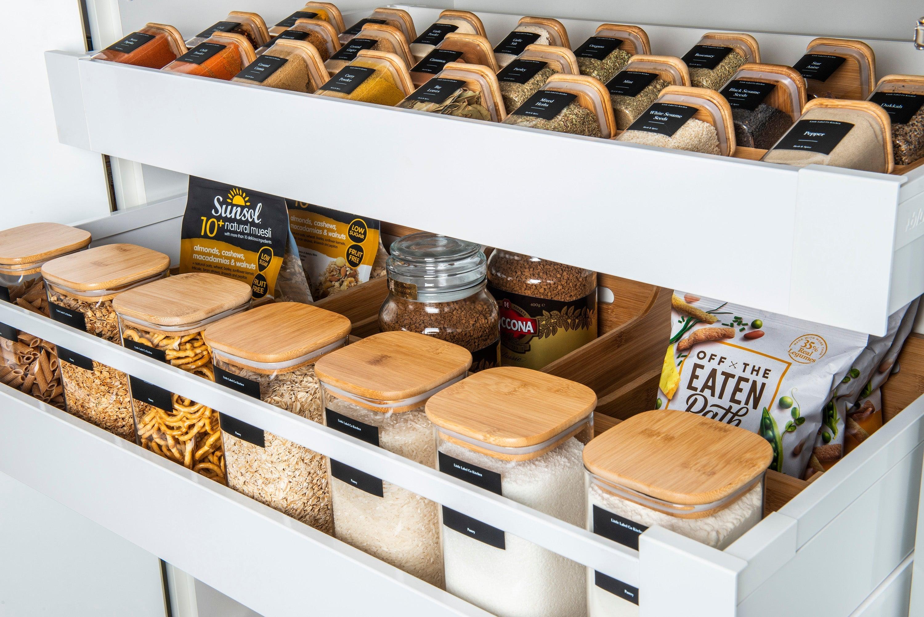 Pantry Stickers (114 Labels) Black or White | Kitchen Stickers Packs ...