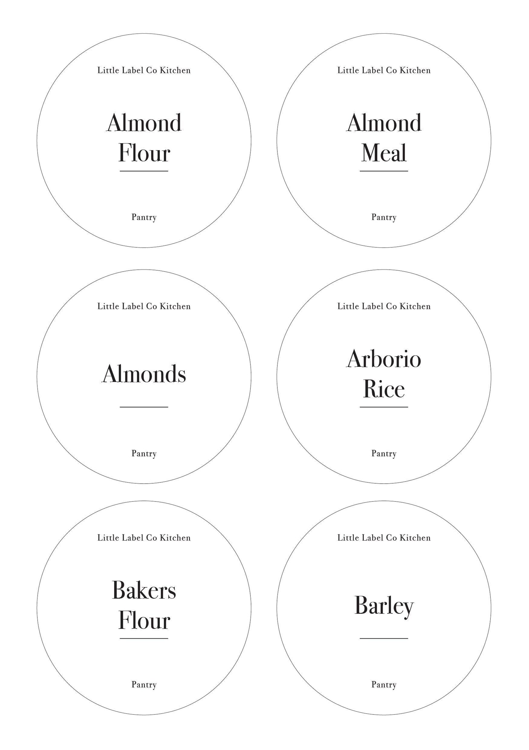 Round Pantry Labels for Effortless Organisation
