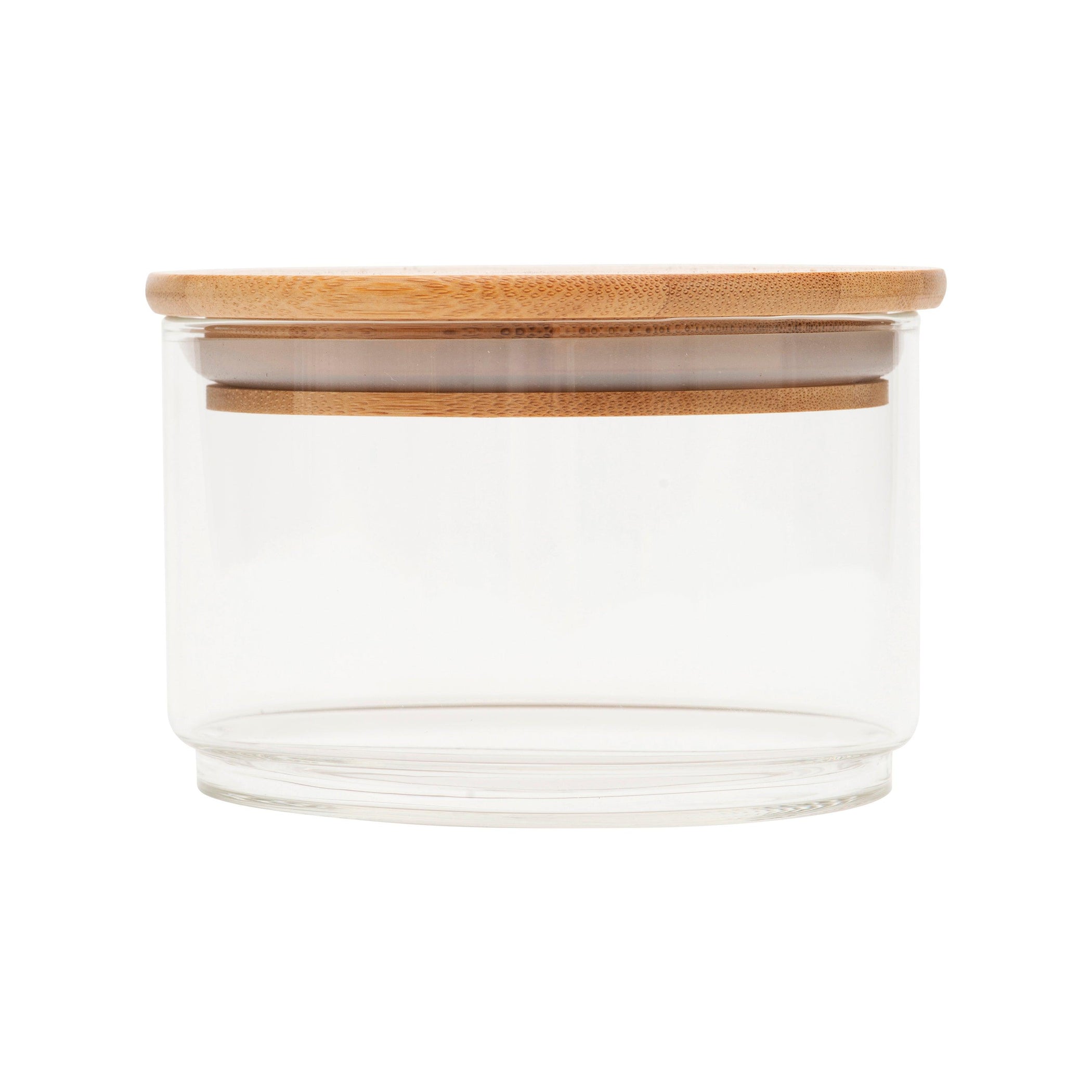 Shop Small Round Stackable Bamboo Glass Jar ( Pack of 3) — Little Label Co