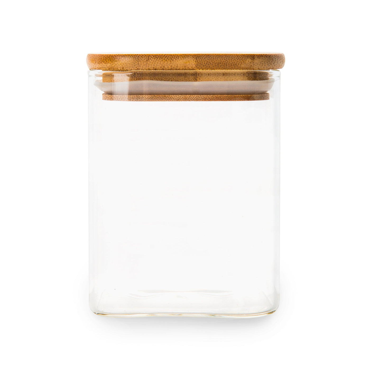 Square Glass and Bamboo Storage Jar 750ml | Kitchen Organisation ...