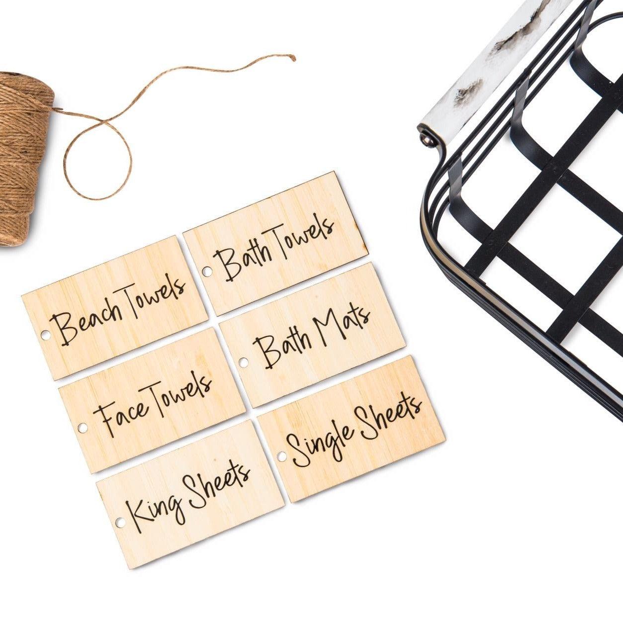 Swing Acrylic and Bamboo Tags (with custom labels) - Little Label Co