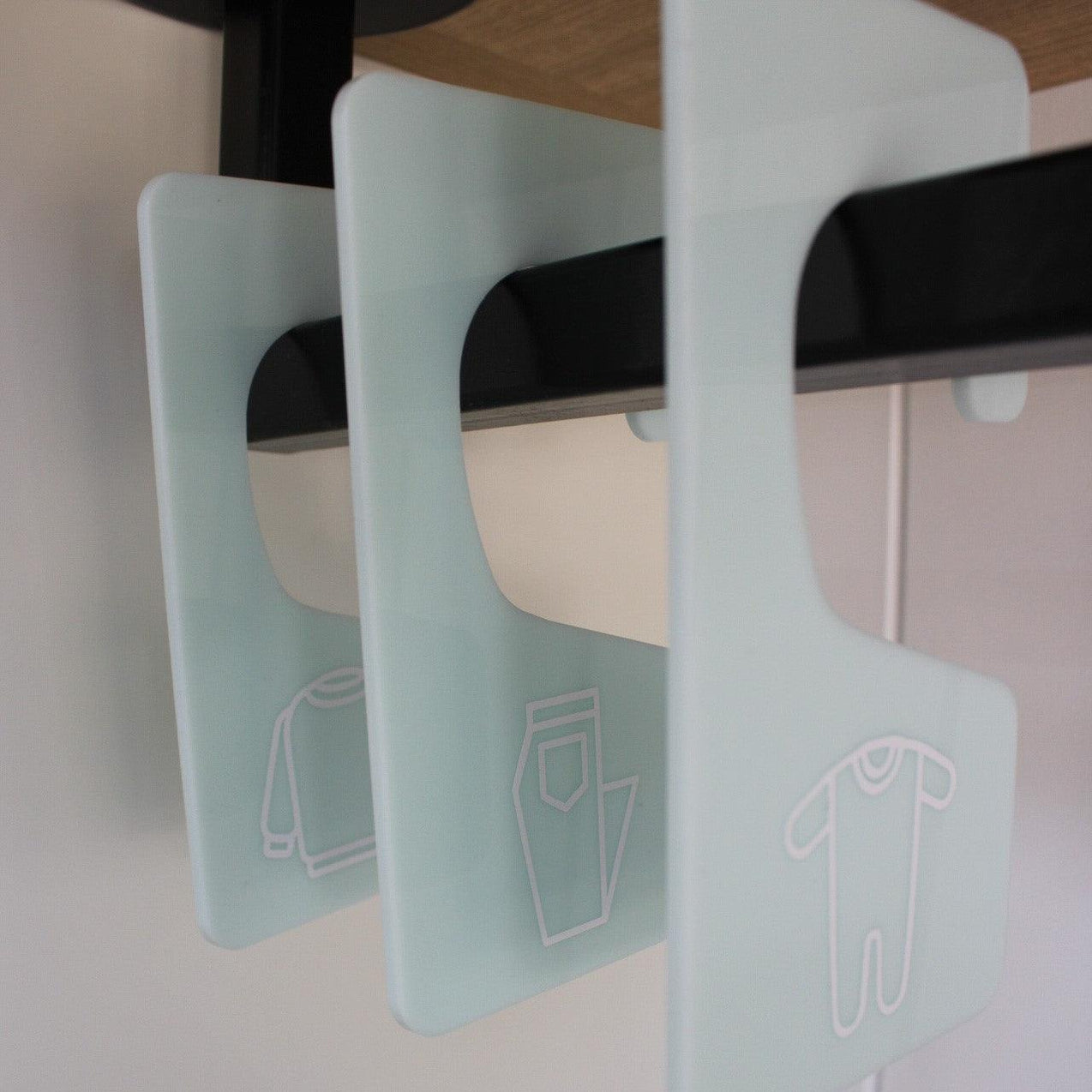 Wardrobe Acrylic/Bamboo Organisers with Decal Label - Little Label Co