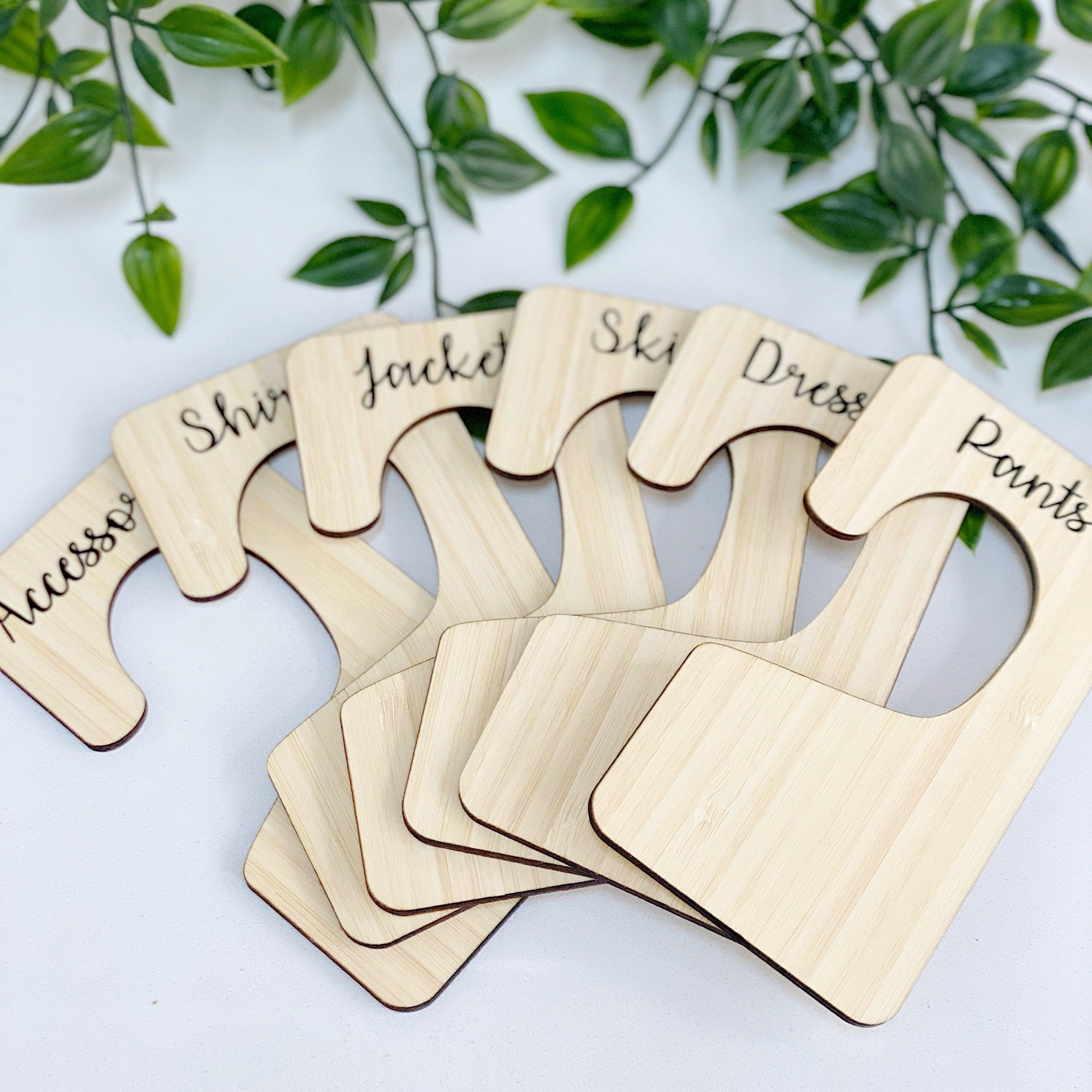 Wardrobe Acrylic/Bamboo Organisers with Decal Label - Little Label Co