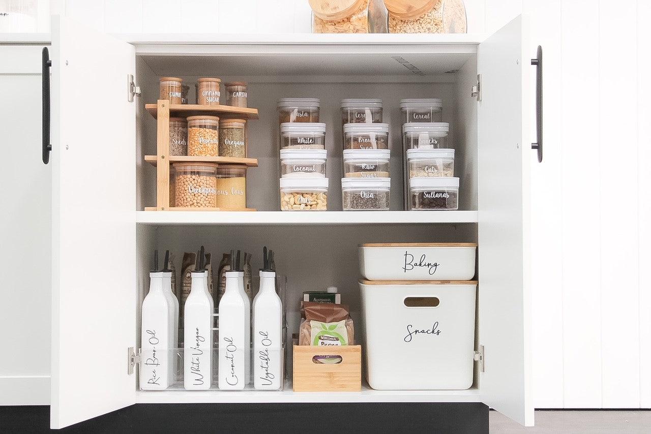 White Flip Canister Value Pack x 16 for Pantry Organisation | Kitchen ...