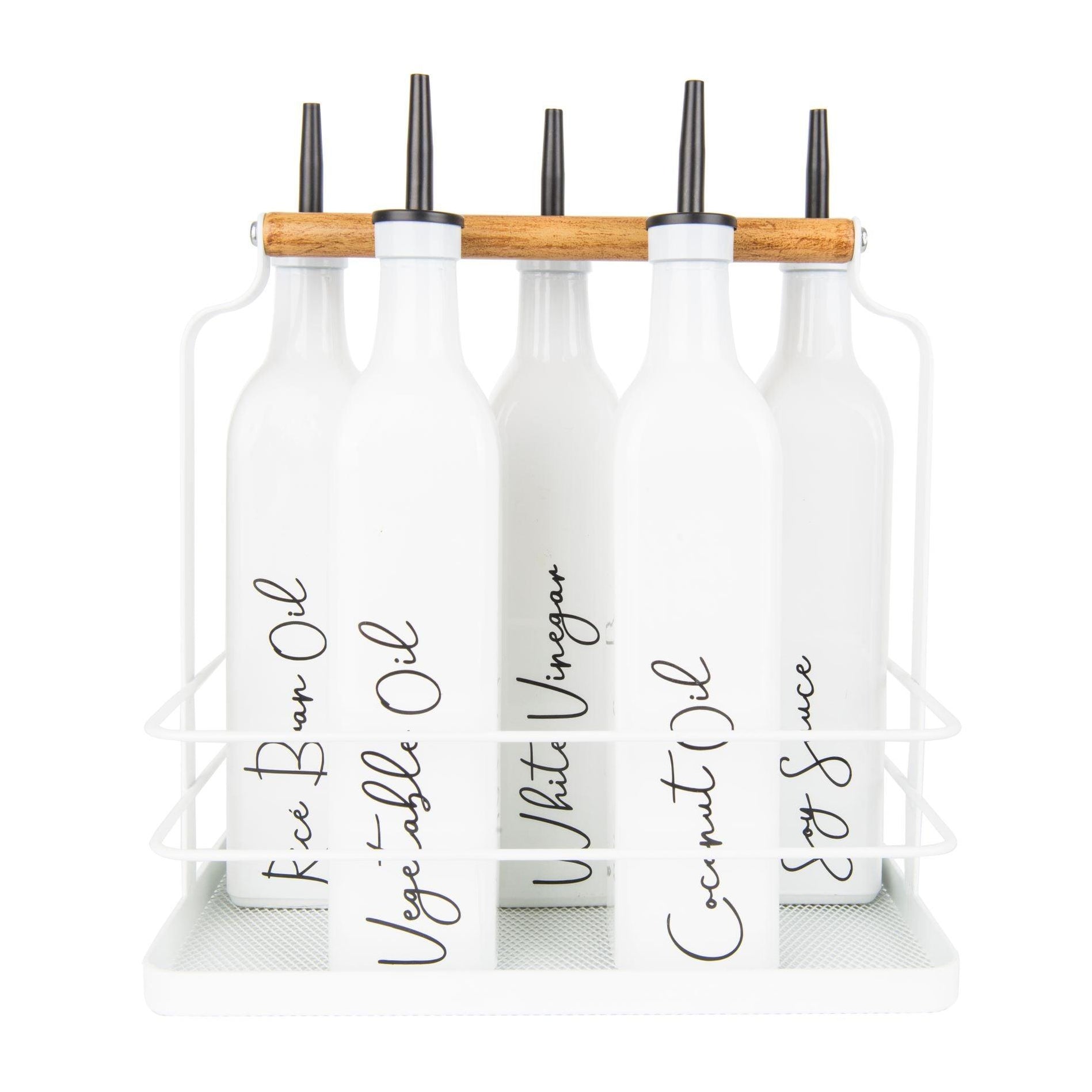 Wire & Bamboo Cruet Holder For Pantry and Kitchen Organisation — Little ...